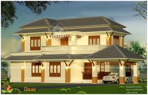 2000 Square Feet Double Floor Traditional Home Design – Veeduonline