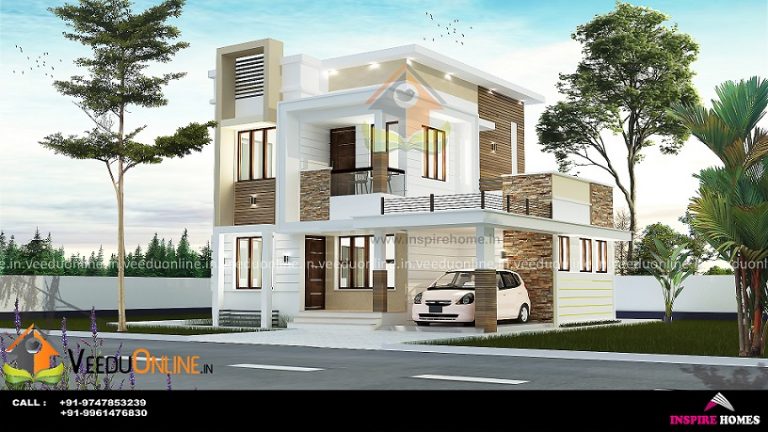 1600 Square Feet Double Floor 4 BHK Modern Home Design – Veeduonline