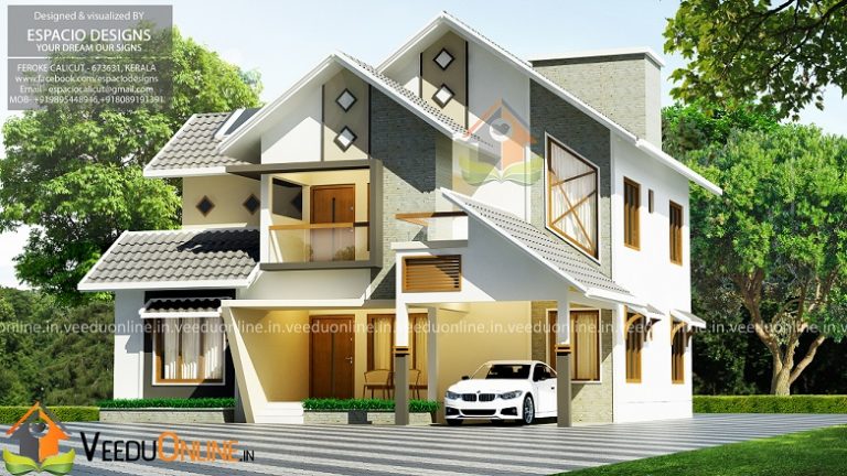 2161 Square Feet Double Floor Contemporary Home Design – Veeduonline